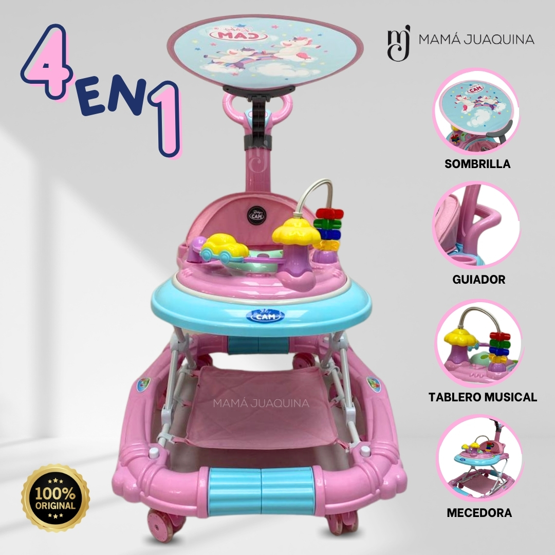 Ripley - ANDADOR BABY CAM MECEDORA MUSICAL HARMONY 4 EN 1 ROSADO