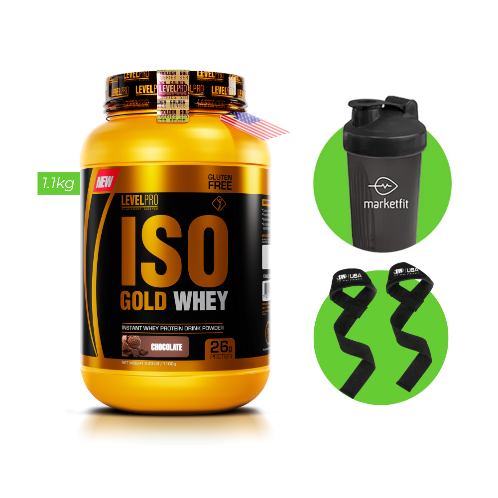 ISO GOLD WHEY 1.1KG CHOCOLATE LEVEL PRO + REGALOS