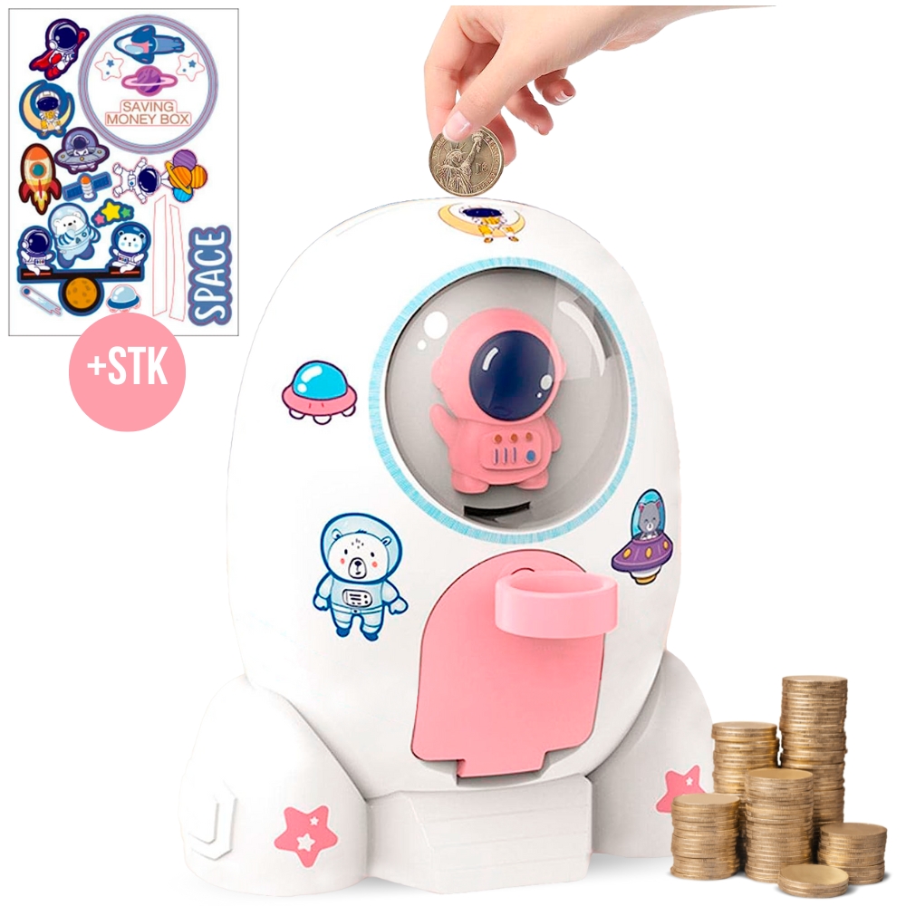Ripley - ALCANCIA MINARI COHETE ESPACIAL ROSADO ASTRONAUTA JUGUETE ...