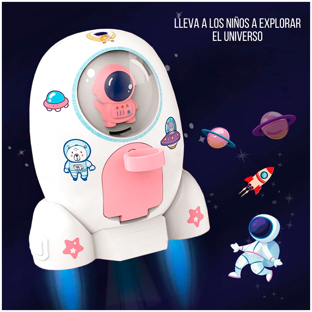 Ripley - ALCANCIA MINARI COHETE ESPACIAL ROSADO ASTRONAUTA JUGUETE ...
