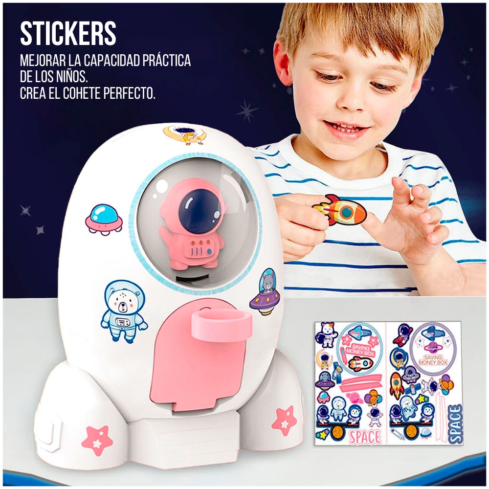 Ripley - ALCANCIA MINARI COHETE ESPACIAL ROSADO ASTRONAUTA JUGUETE ...
