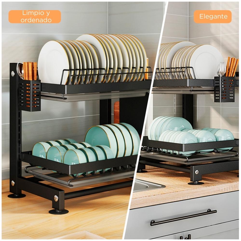 Ripley - ESCURRIDOR DE PLATOS ELEGANTE Y MODERNO PARA COCINA NEGRO E93