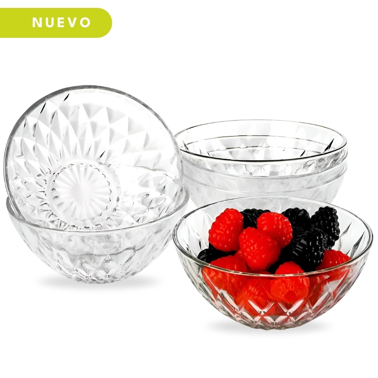 SET DE 6 RECIPIENTES DE VIDRIO PARA POSTRES ENSALADAS Y FRUTAS PC781