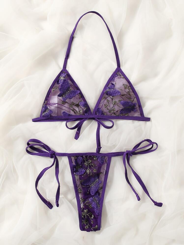 Ripley Set LencerÍa Mujer Compra Facil Morado Shein Con Bordado
