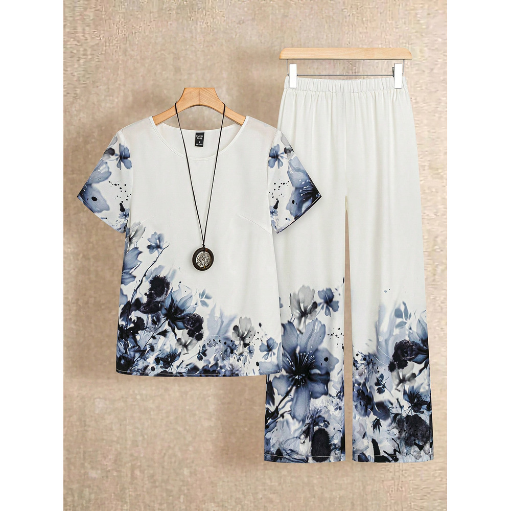 Ripley - EMERY ROSE CONJUNTO VERANIEGO DE BLUSA ESTAMPADA Y PANTALONES ...