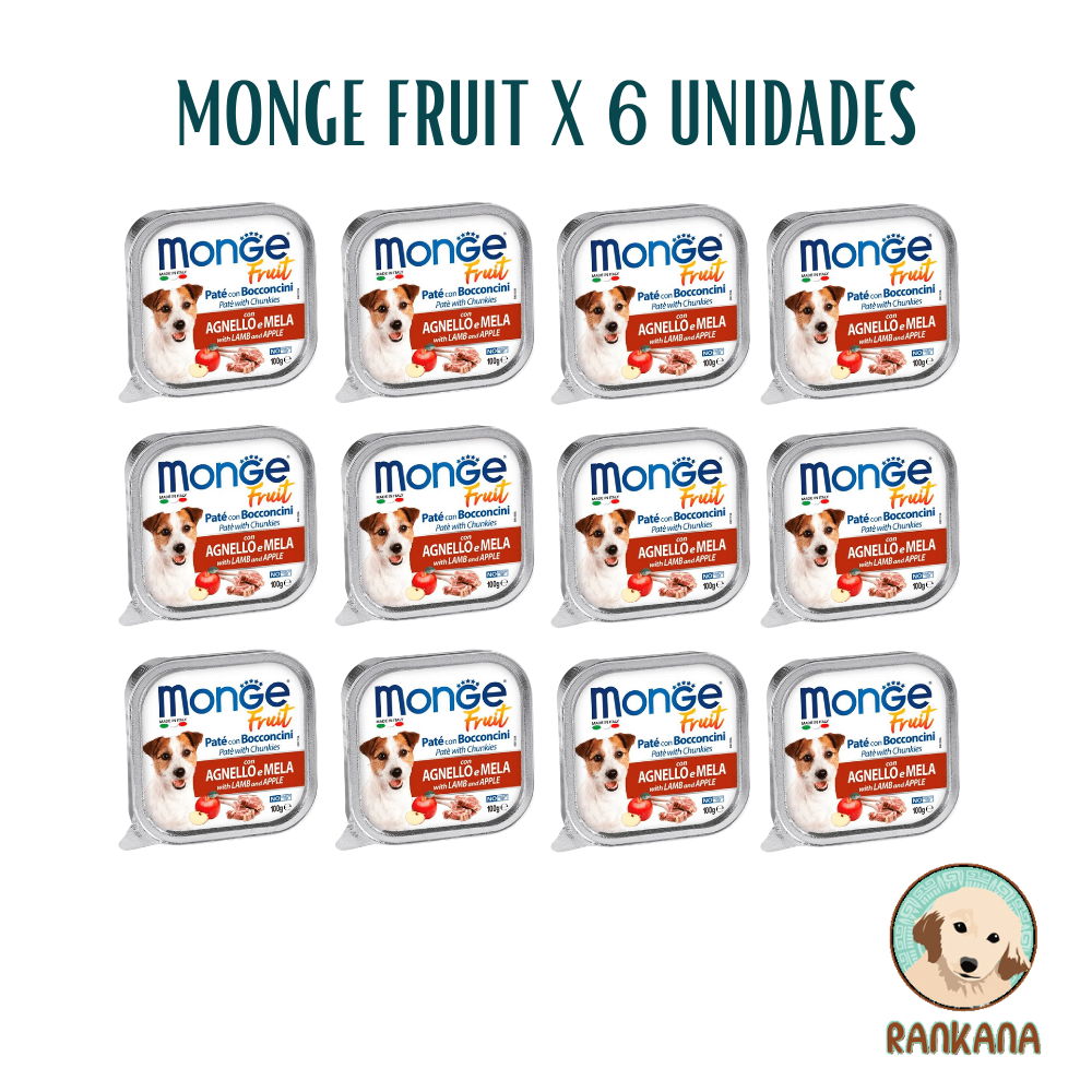 Ripley - MONGE FRUIT X 100 GR CORDERO Y MANZANA / 12 UNIDADES