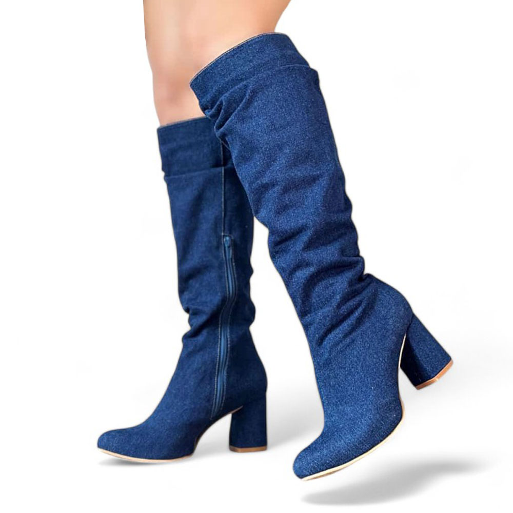 Ripley - BOTA MUJER ALTURA 7 CM ELEGANTE 1177 5C-80 COLOR AZUL