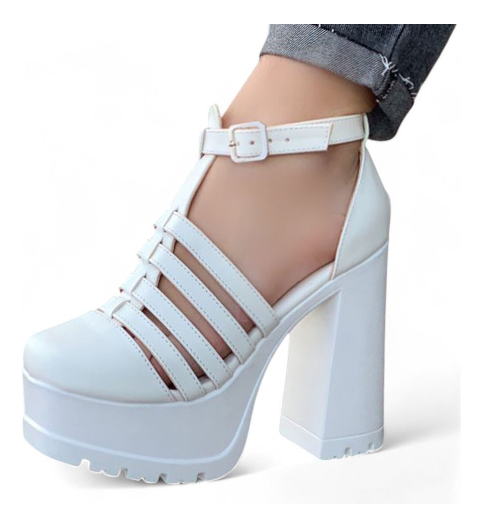 Ripley - SANDALIAS MUJER BLANCO TACO 12 PLATAFORMA 4 1431L-75