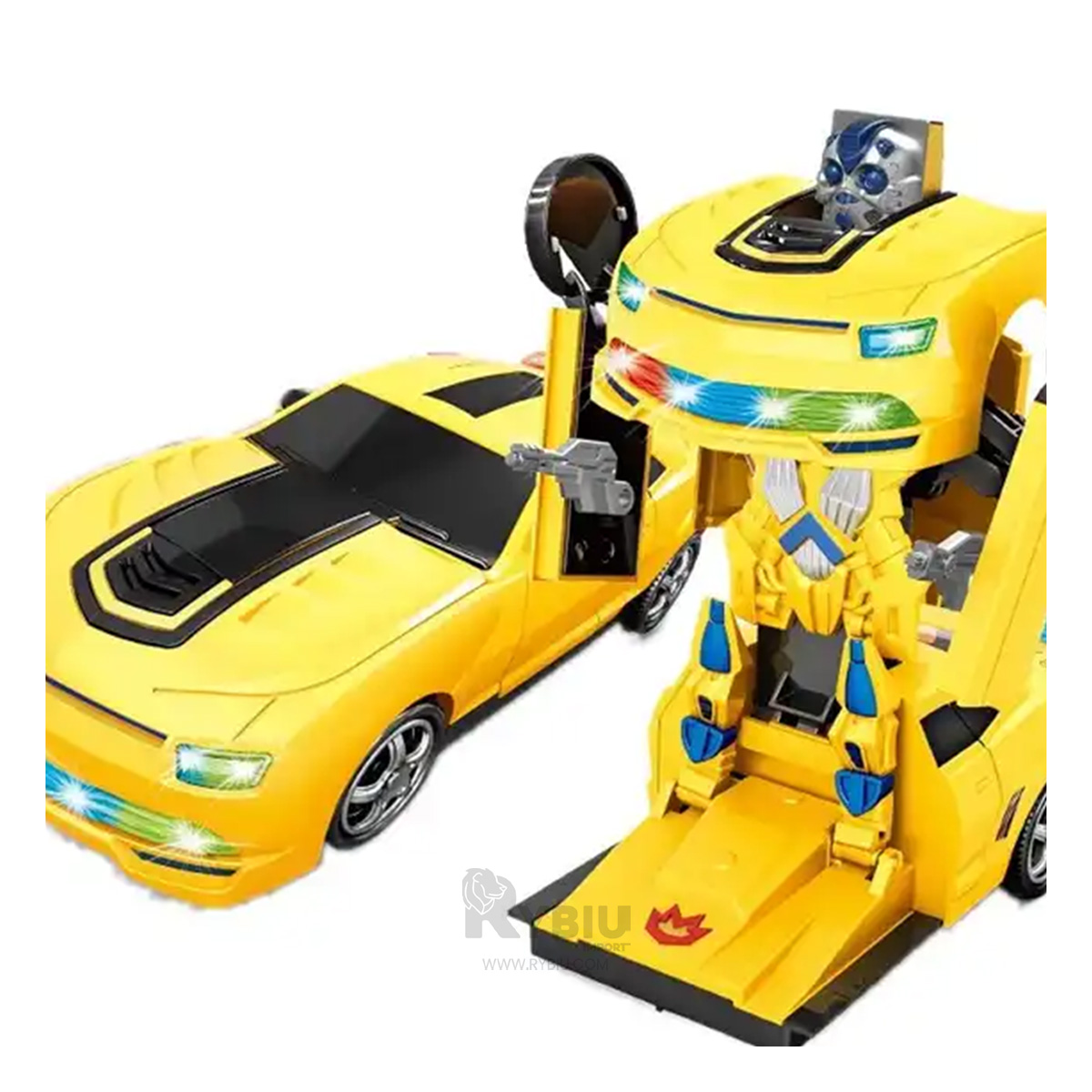 Ripley - CARRO ROBOT TRANSFORMABLE DE PLASTICO PARA NIÑOS AMARILLO