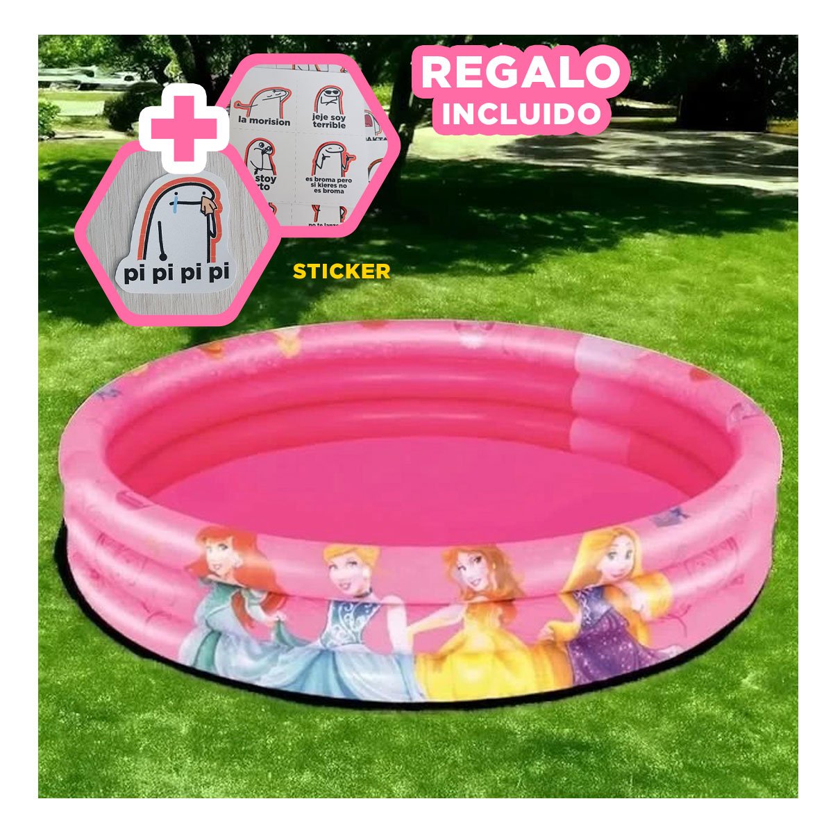 Ripley - PISCINA MEDIANA LINDA EN MULTICOLOR Y+REGALO STICKERS