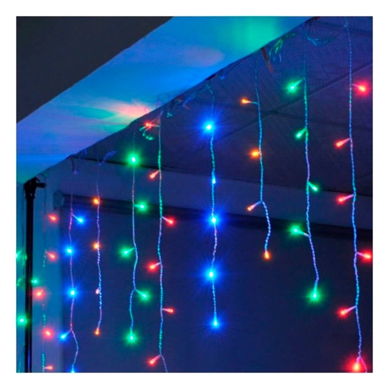 LUCES CASCADA CLÁSICA DE 200 LED PARA DECORACIÓN NAVIDEÑA MULTICOLOR