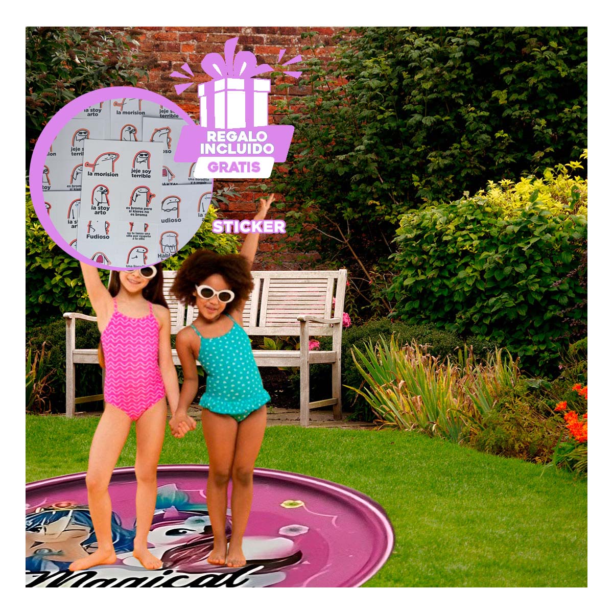 PACK5 PISCINA COMPACTA Y MODERNA EN ROSADO Y+REGALO STICKERS