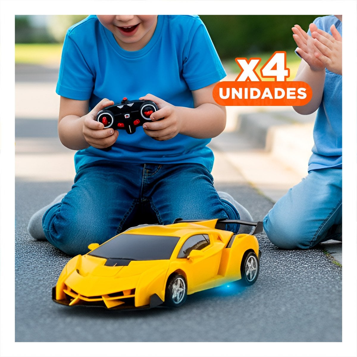 PACK4 CARRO ROBOT PARA INFANTES EN COLOR AMARILLO