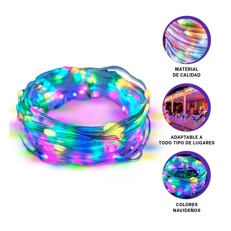 PACK6 LUCES LED DE 10M DE LARGO CON 100 FOCOS MULTICOLOR PARA FACHADAS ...