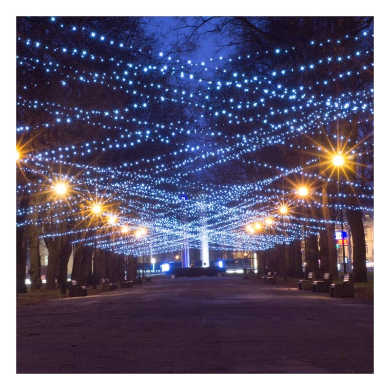 PACK12 JUEGO DE LUCES LED AZULES Y CABLE BLANCO PARA DECORAR Y+PAPEL REGALO