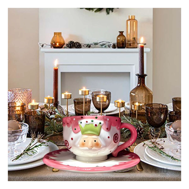 PACK6 VASO NAVIDEÑO CON PLATO Y REY VERDE CON CHISPITAS PARA REGALO ...