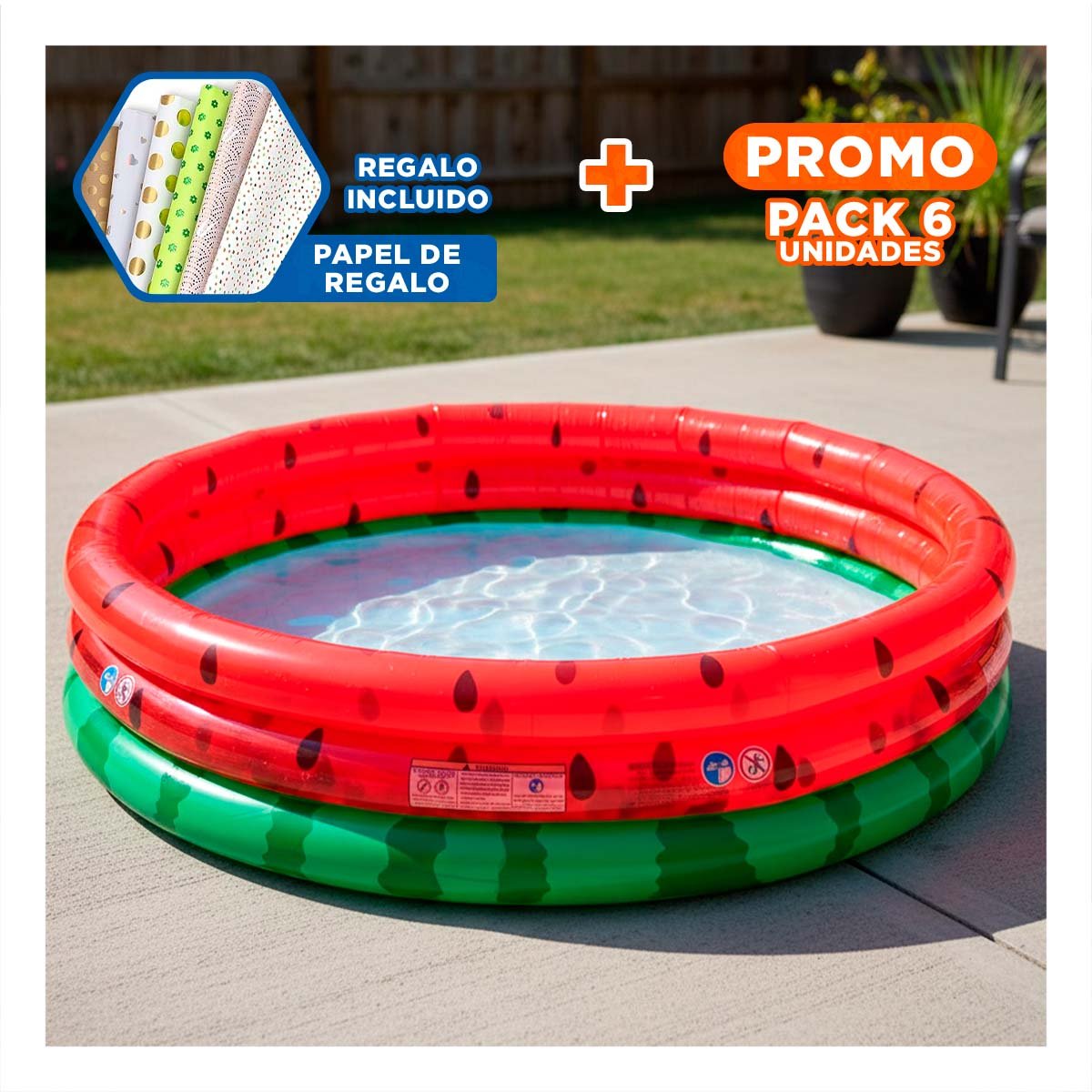 PACK6 ALBERCA SANDILLA INFLABLE PARA EXTERIOR Y PATIO CON ESPACIO ...