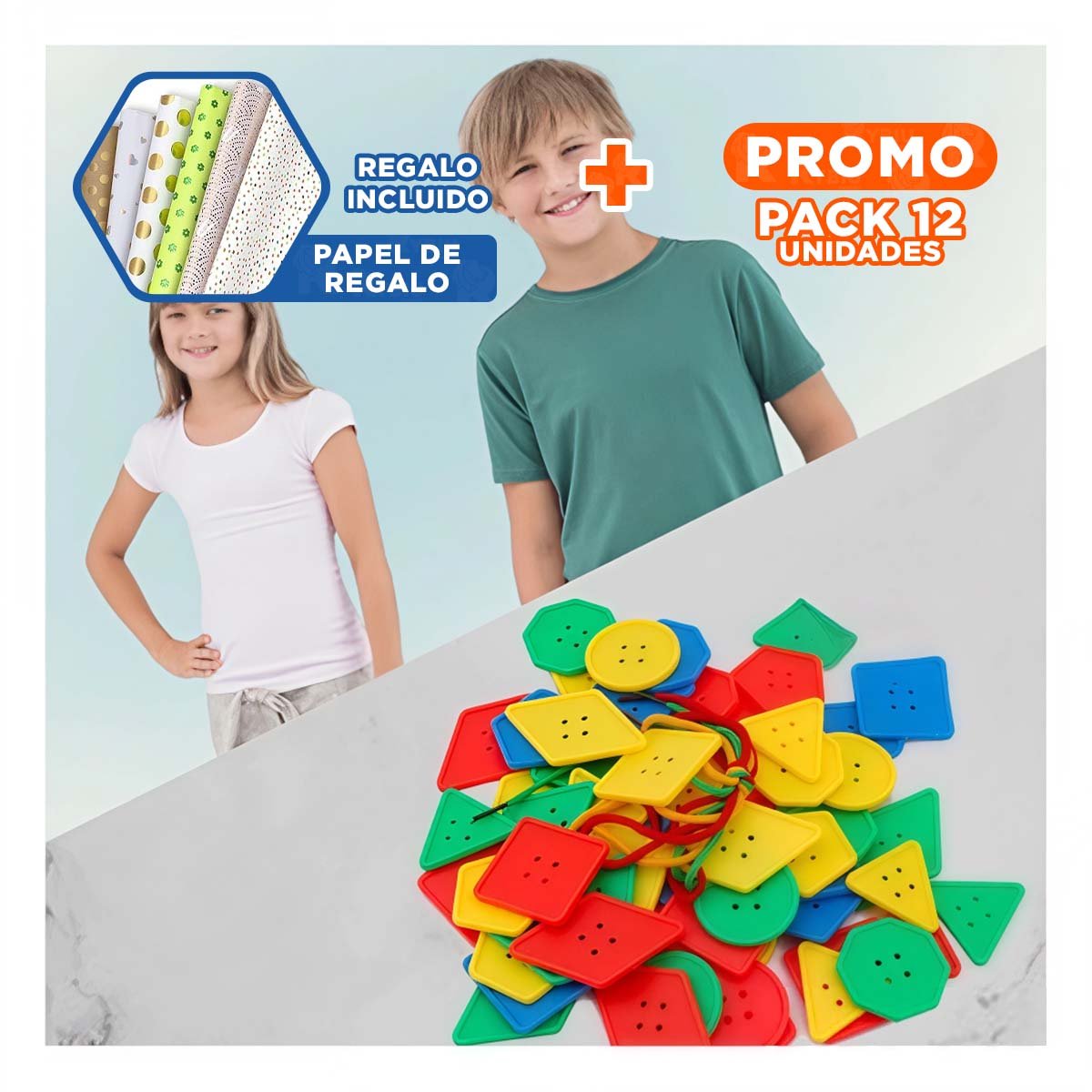 PACK12 SET VISUAL DE BOTONES CON FORMAS GEOMETRICAS PARA EXPERIMENTOS Y ...