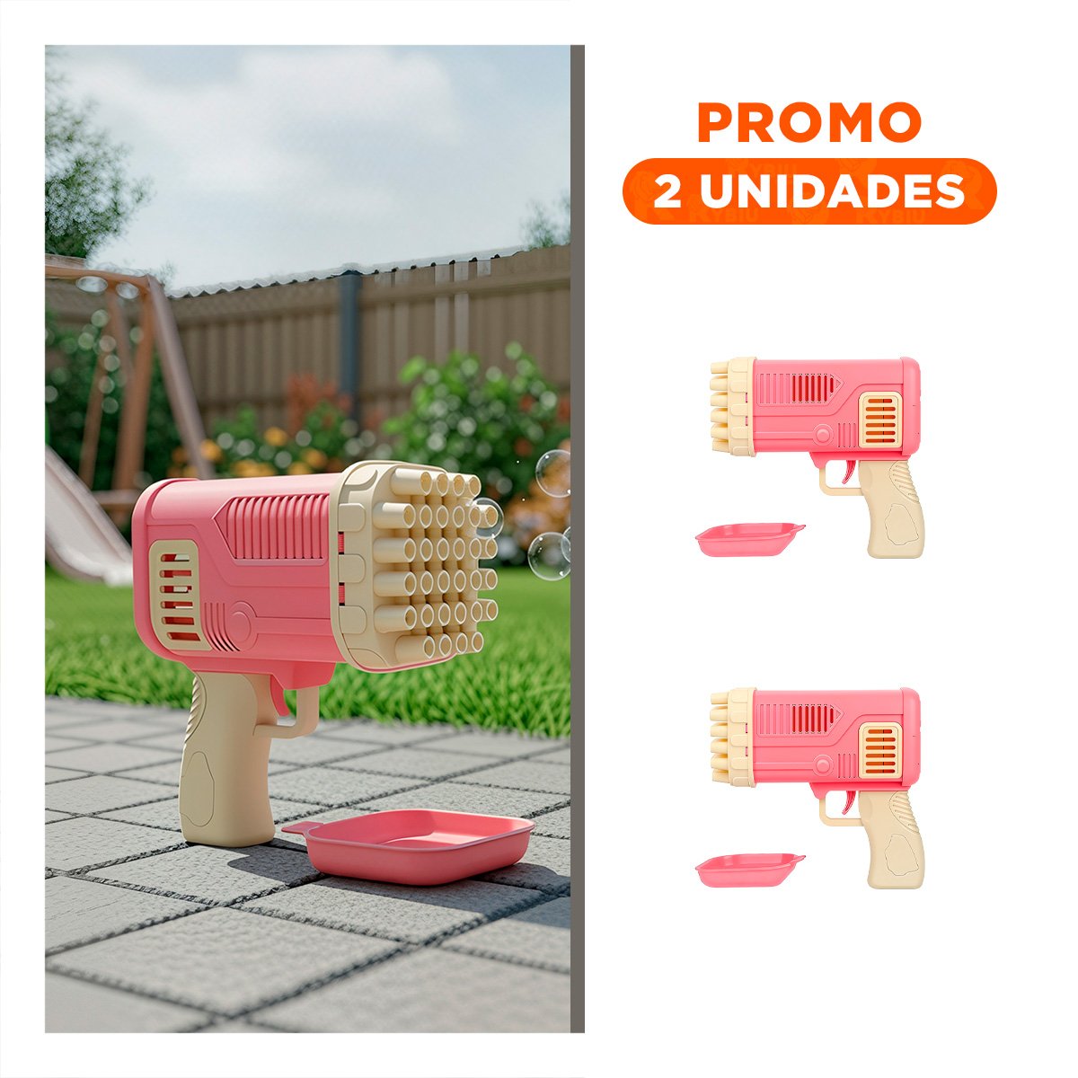 PACK2 EMISOR DE BURBUJAS FORMA COHETE ROSADO PARA FIESTAS Y JUEGOS ...