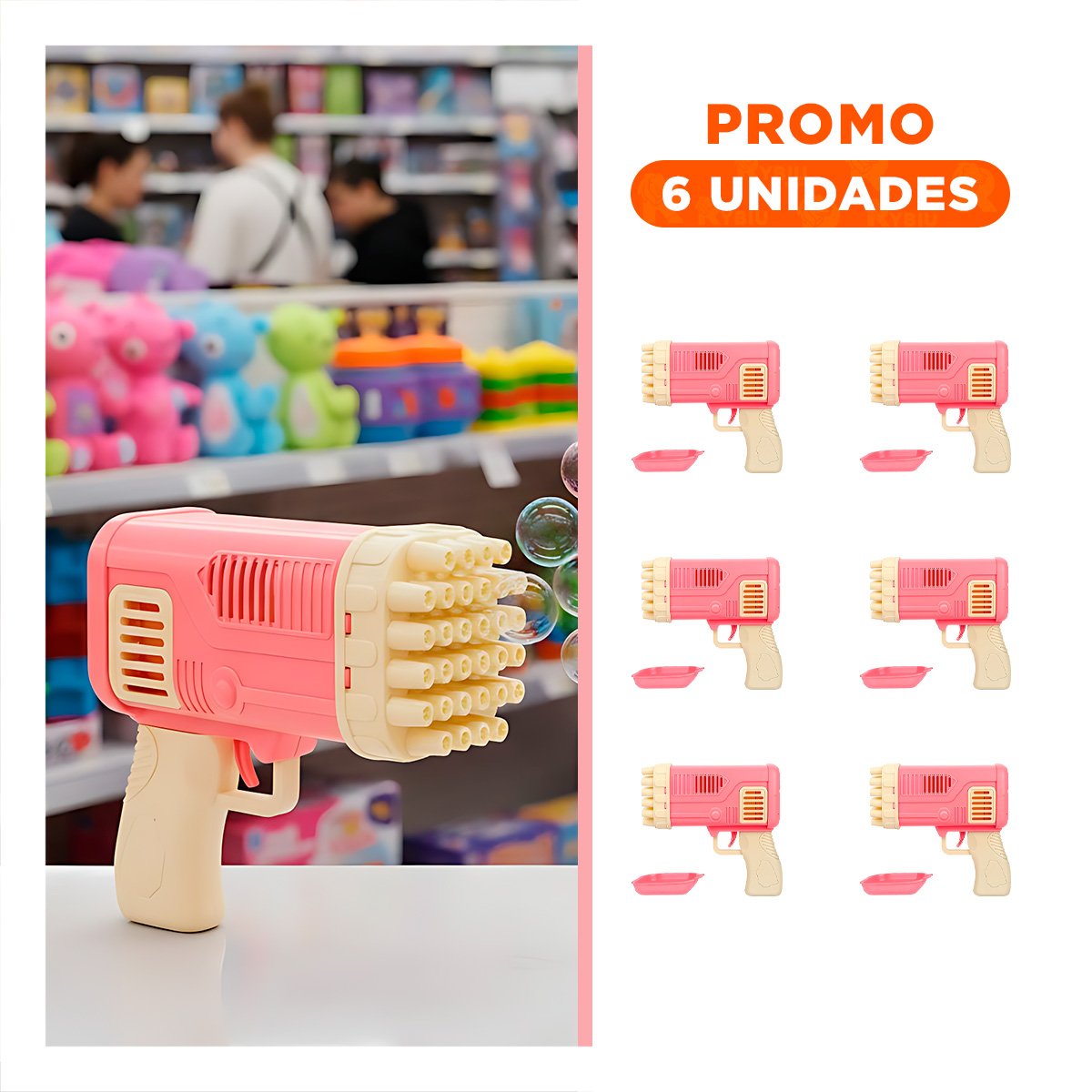 PACK6 PROYECTOR DE BURBUJAS COHETE ROSADO PARA ACTIVIDADES RECREATIVAS ...