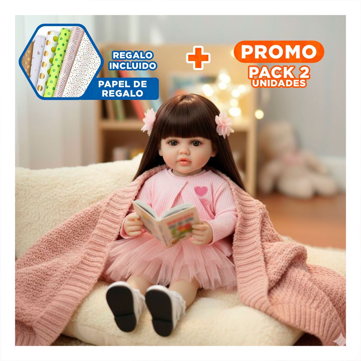 PACK2 AMIGA PARA NIÑAS CON VESTIDO TULL Y CHOMPA TEJIDA CORAZON ROSADO ...