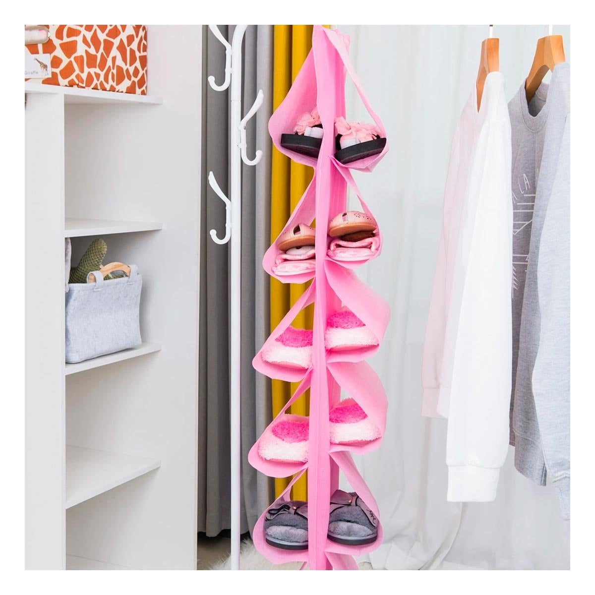 PACK6 ARTÍCULO COLGANTE PARA MANTENER CLOSET ORDENADO 6 PARES ROSADO Y ...
