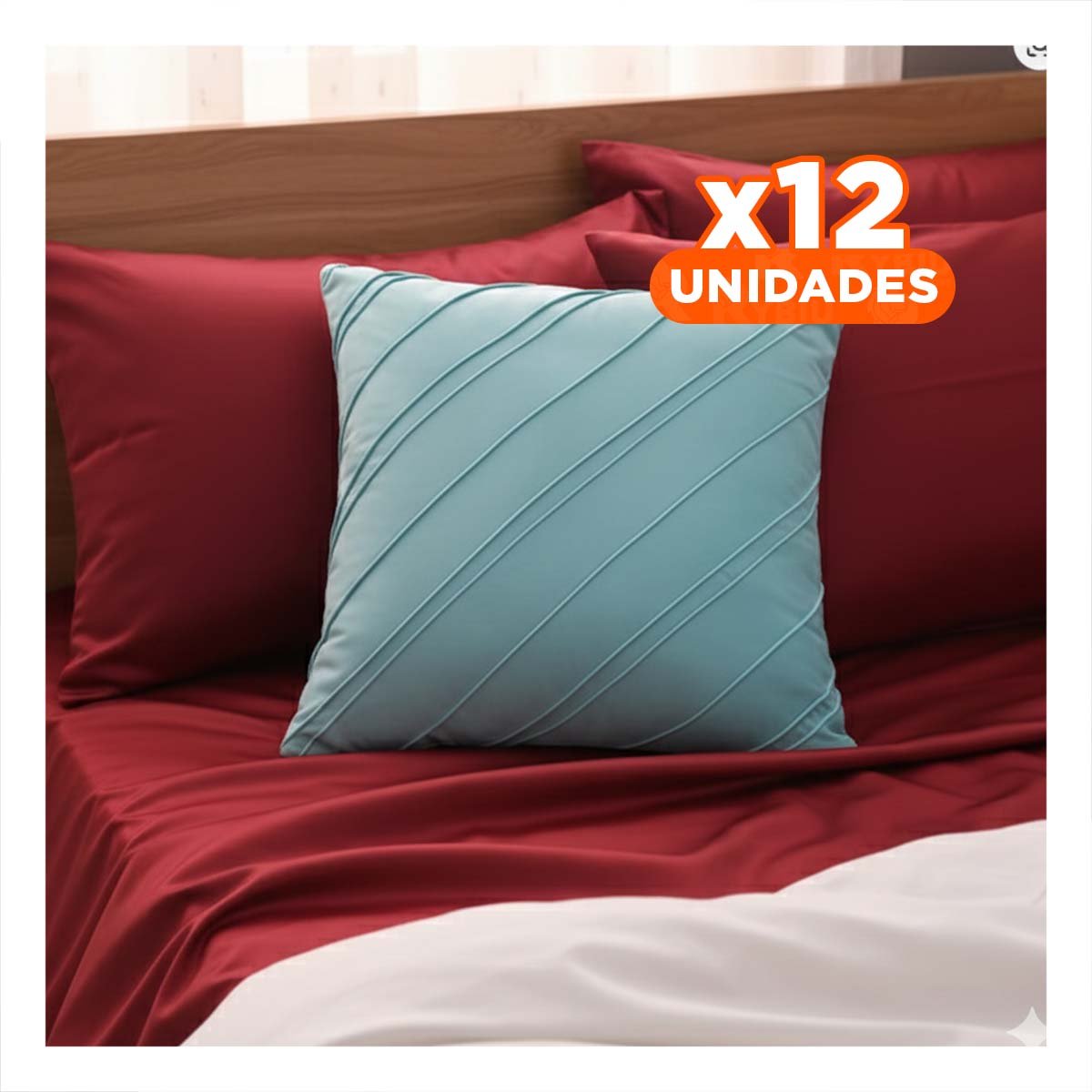 PACK12 FORRO PENSADO PARA ALMOHADA CON PRESENCIA ROJA Y TACTO SUAVE