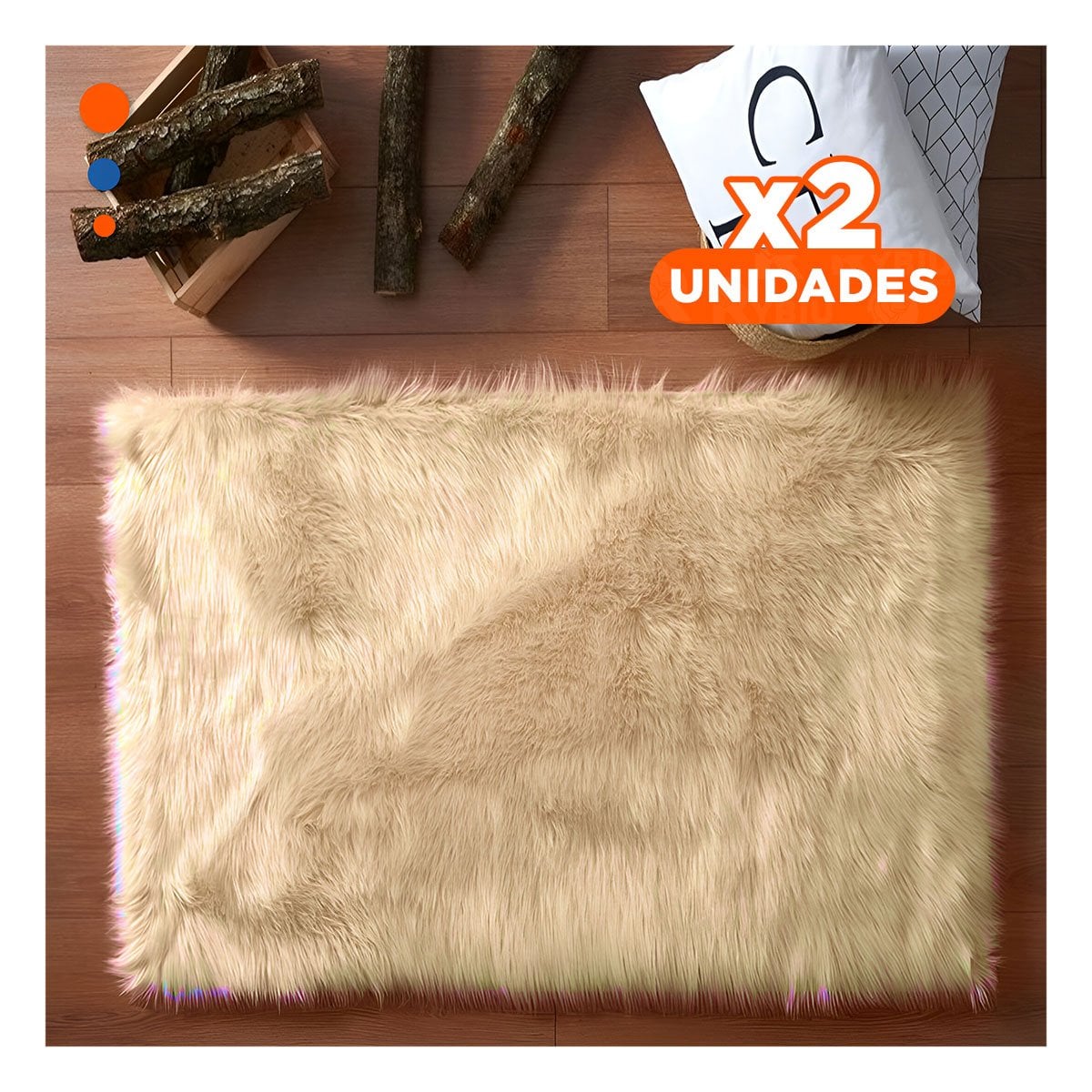 PACK2 ALFOMBRA RECTANGULAR DE 40X60CM Y SUPERFICIE PELUCHE CAMELLO Y ...