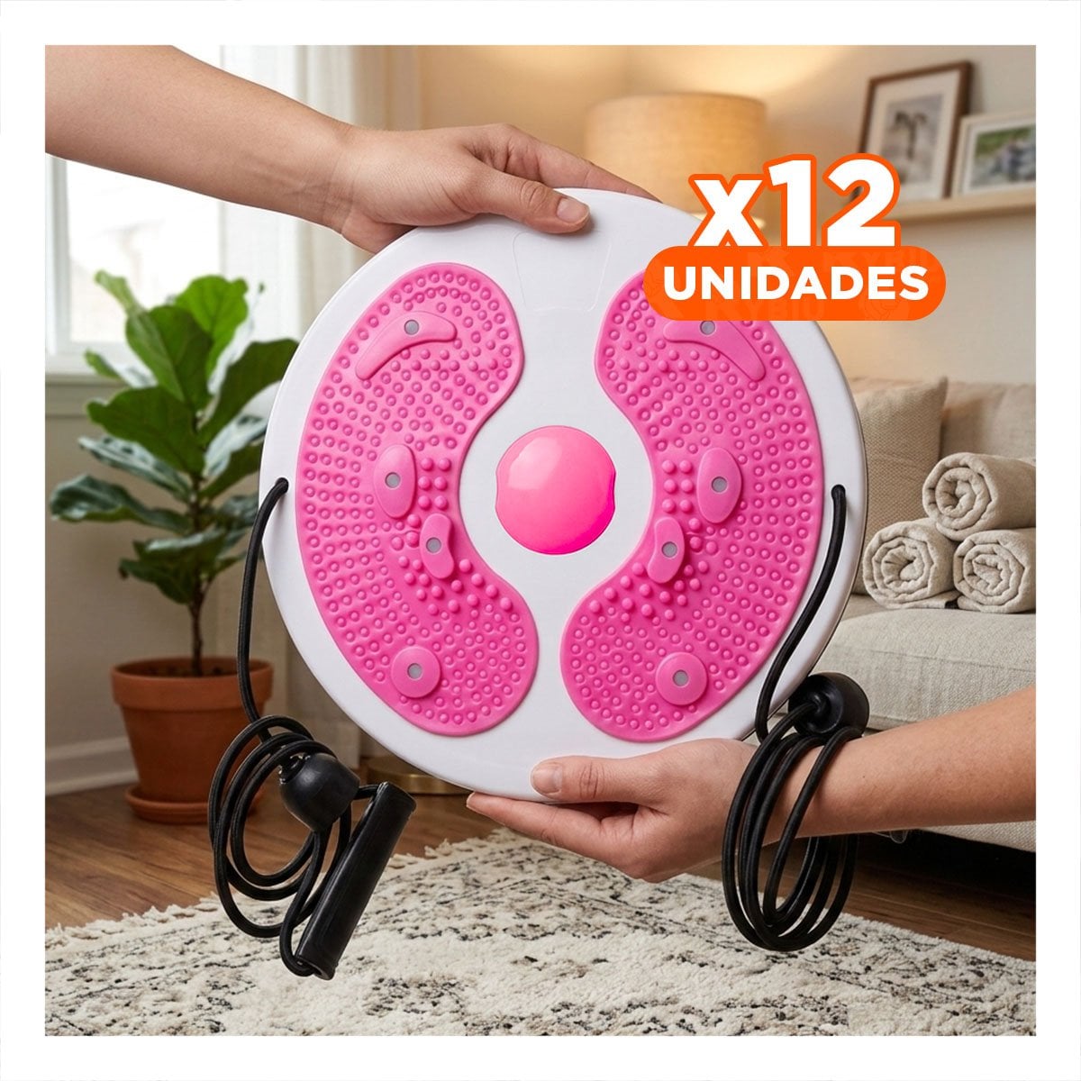 PACK12 PLATAFORMA FUNCIONAL DE ABDOMEN CON LIGAS FIT ROSADO