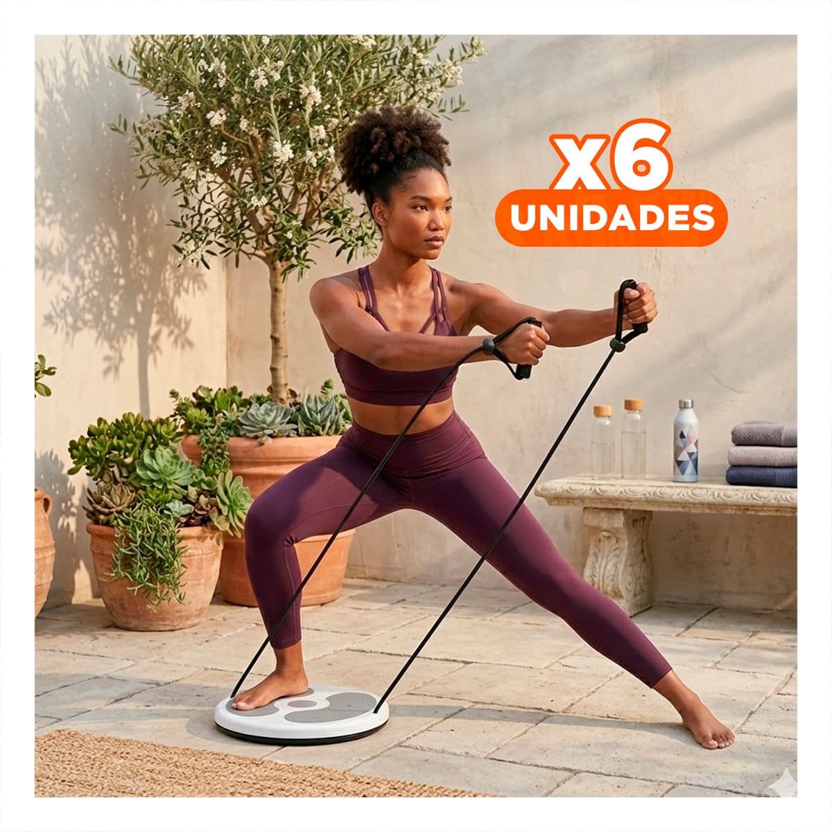 PACK6 DISCO FUNCIONAL DE ABDOMEN CON LIGAS FIT BLANCO Y+REGALO STICKER