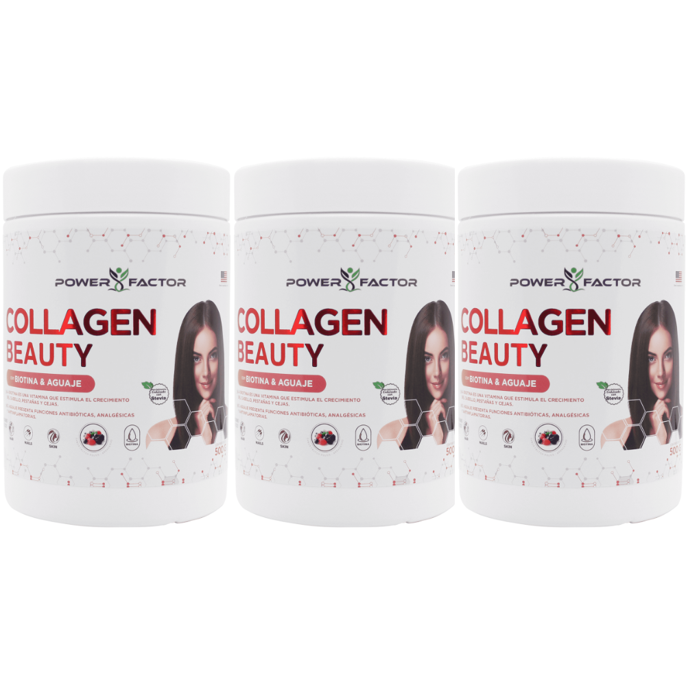 PACK TRÍO COLÁGENO COLLAGEN BEAUTY FRASCO 500 G