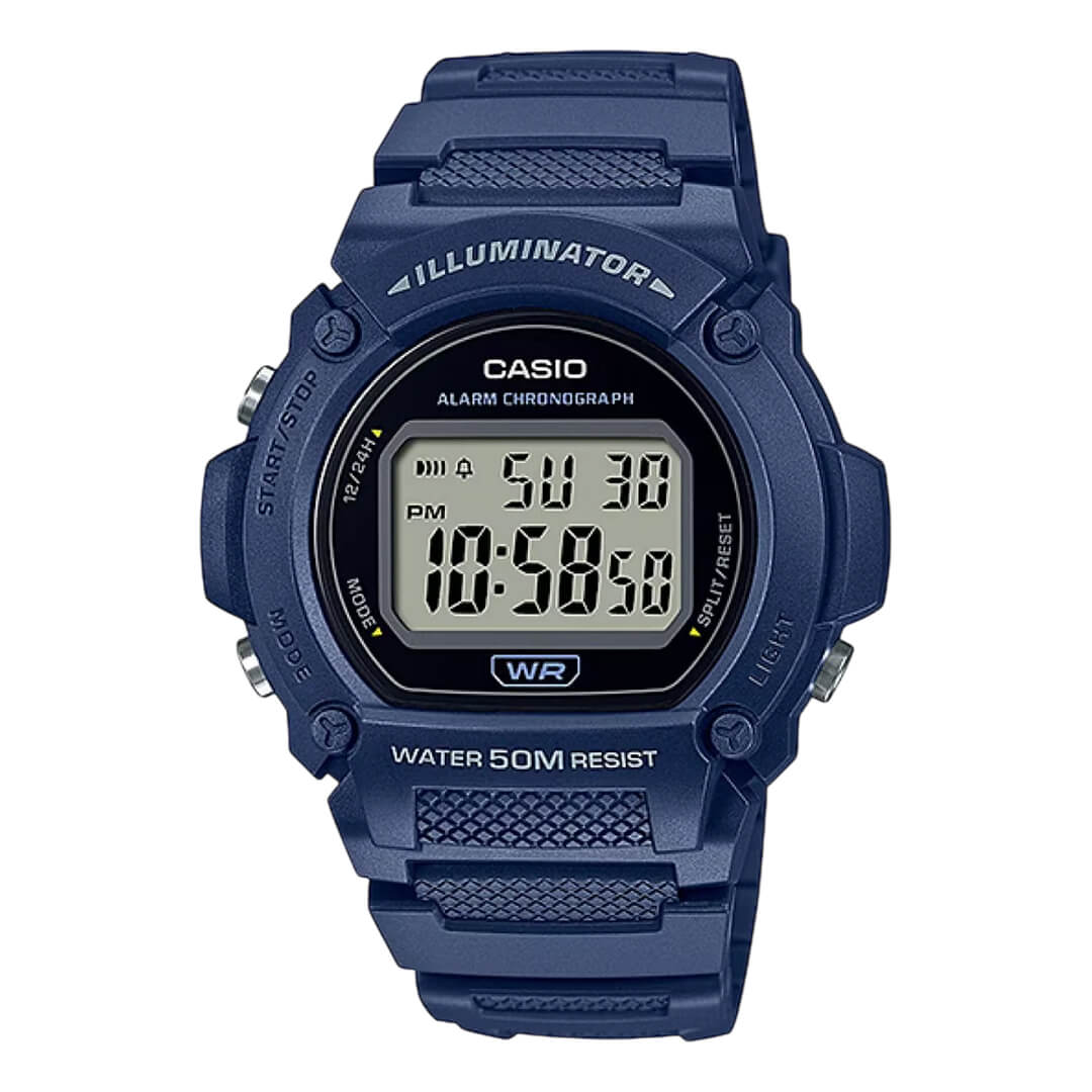 RELOJ CASIO W-219H-2A RESINA AZÚL HOMBRE