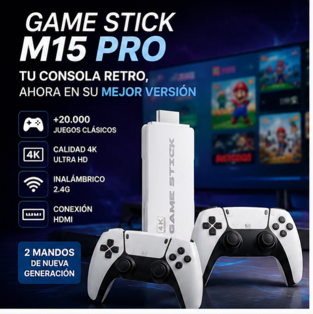 GAME STICK M15 PRO | REVIVE TUS CLÁSICOS FAVORITOS EN 4K