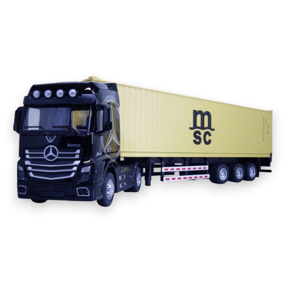 CAMIÓN CONTAINER MERCEDES BENZ ACTROS NEGRO MSC 1/43