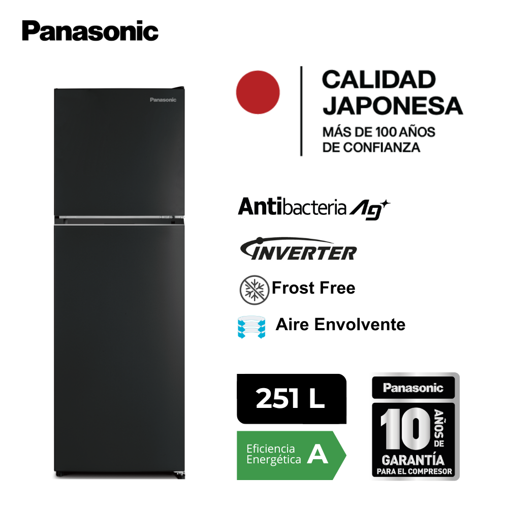 REFRIGERADORA PANASONIC 251 L TOP FREEZER BT31