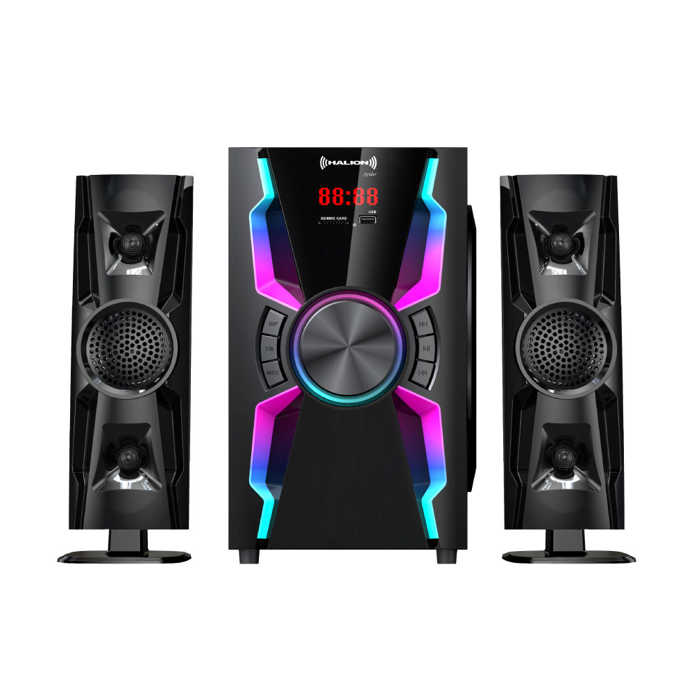 PARLANTE 2.1 HALION HA-F55 SPIDER SUBWOOFER 6.5' USB, SD, BT, FM 150W