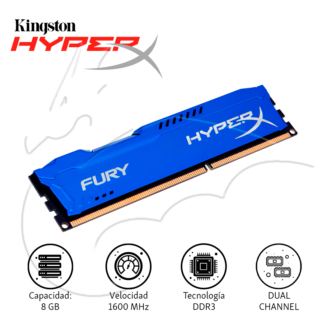 Ripley MEMORIAS RAM HYPERX FURY 8GB DDR3 1600MHZ PC Ripley MEMORIAS RAM HYPERX FURY 8GB DDR3 1600MHZ PC