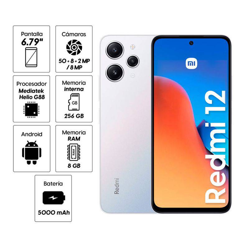 Ripley - CELULAR XIAOMI REDMI 12 4G 256GB 8GB RAM - SILVER