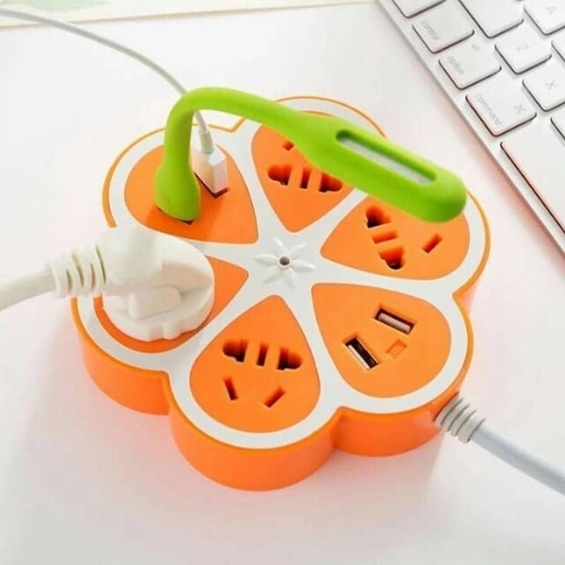 ENCHUFE TOMACORRIENTE EXTENSIÓN MÚLTIPLE 4 TOMAS + 4 PUERTOS USB