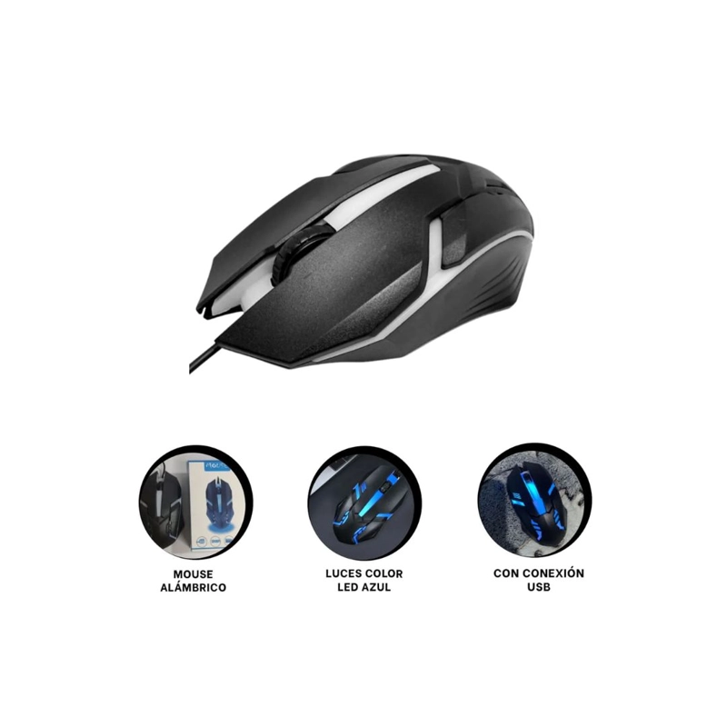 MOUSE GAMER CON LUCES RGB