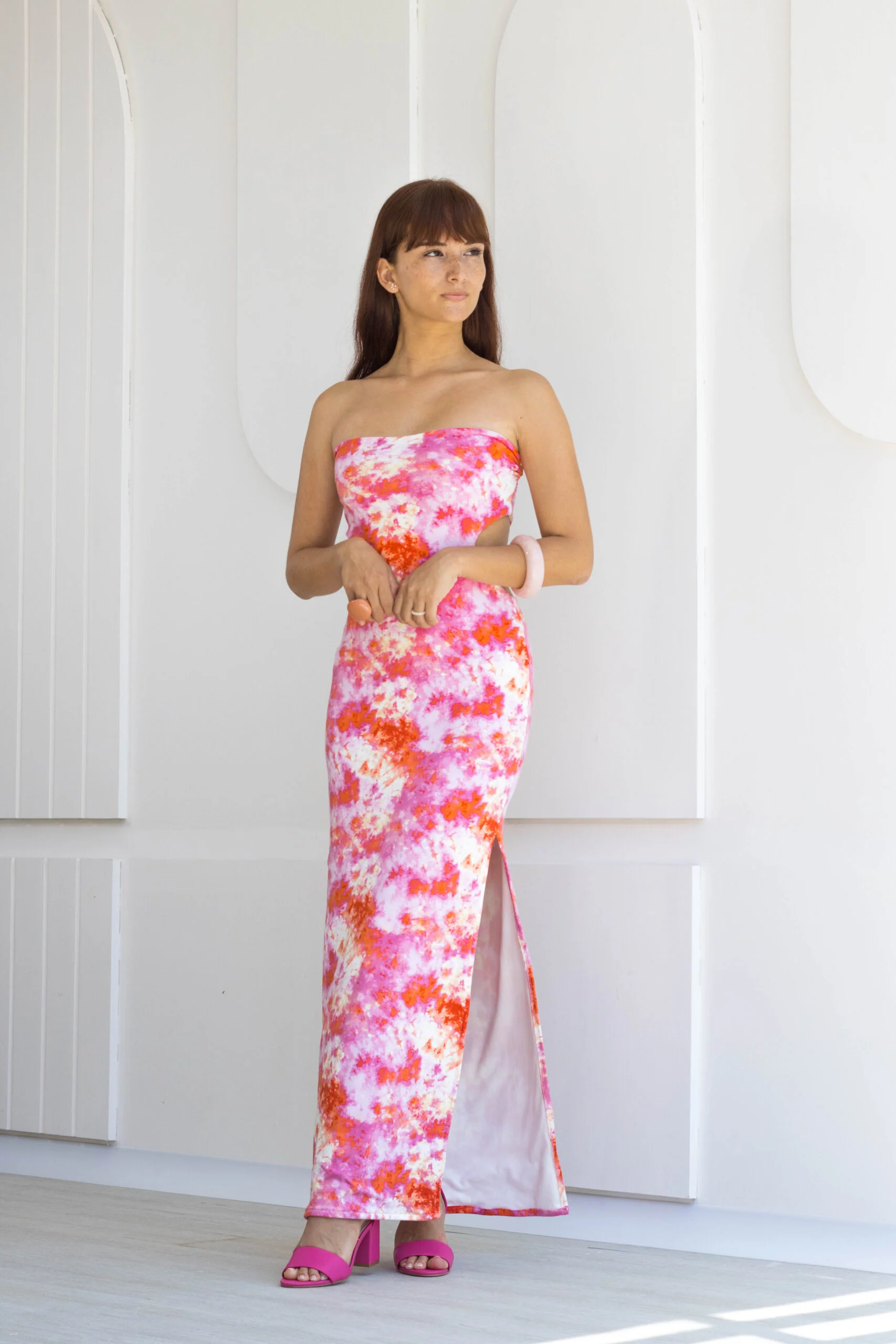 Ripley - VESTIDO MUJER FRAMA SHOP ROSADO ZOE ESTAMPADO