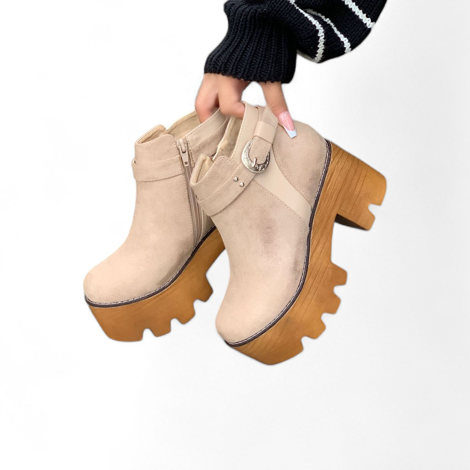 Ripley - BOTINES MUJER BEIGE CORREAFASHION2091L-67