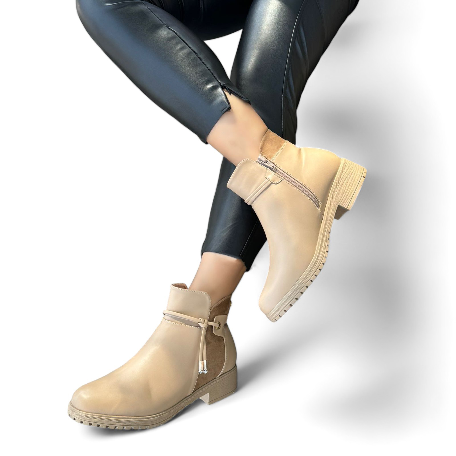 Ripley - BOTINES MUJER BEIGE TRENSA CASUAL VAQUERACORTA 1015L-53