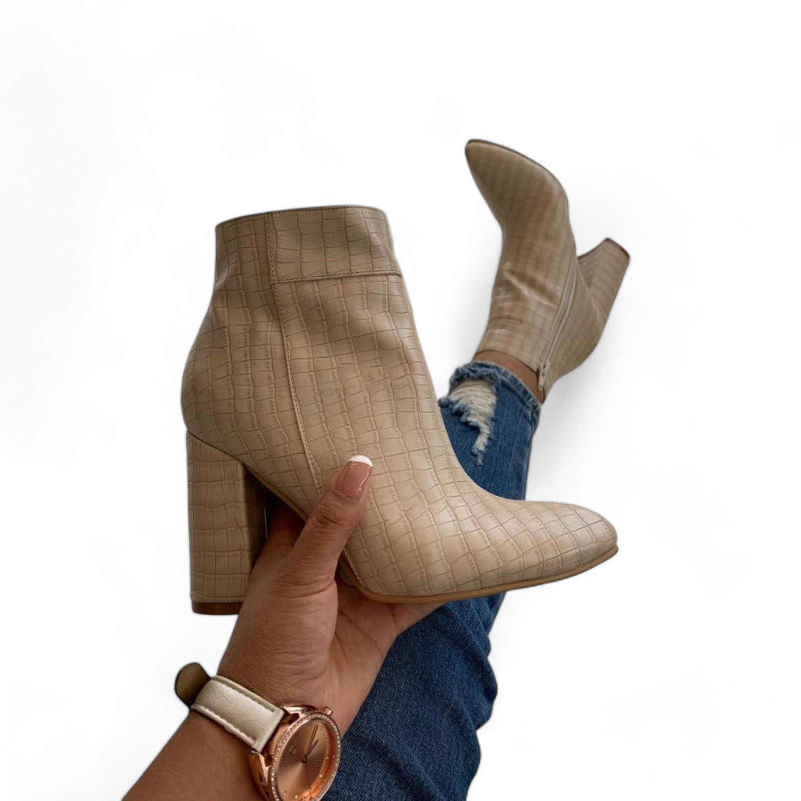 Ripley - BOTINES MUJER QUERO SHOES BEIGE ELEGANTE LARBADO1299P-68