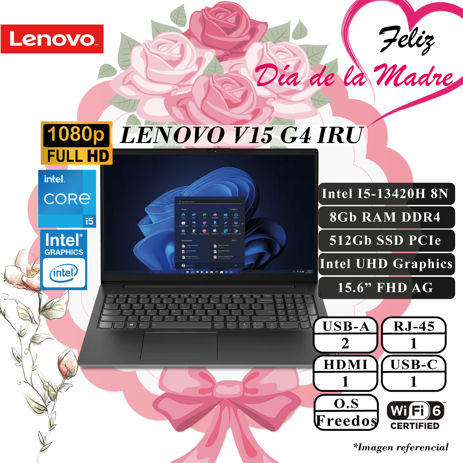 Ripley - LAPTOP LENOVO V15 G4 IRU INTEL CORE I5-13420H 8GB DDR4 512GB ...