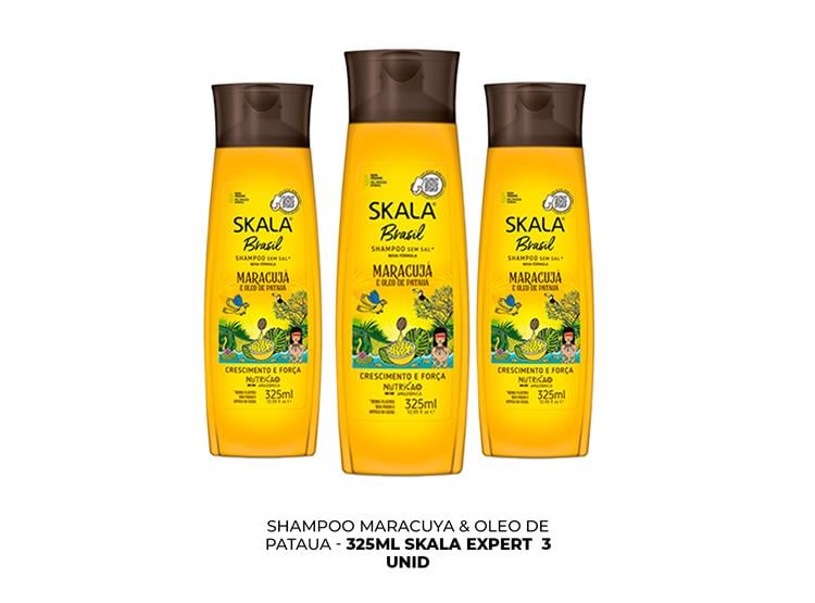 SHAMPOO MARACUYA Y OLEO DE PATAUA SKALA EXPERT 325ML 3 UND