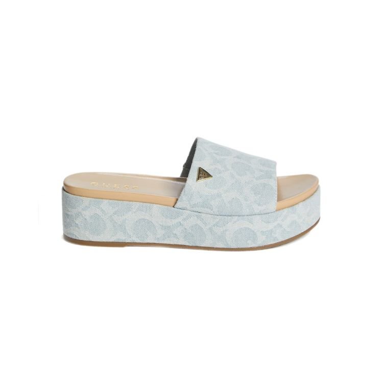 Ripley - SANDALIAS MUJER GUESS AZUL BEBÉ WILLOWS PLATAFORMAS
