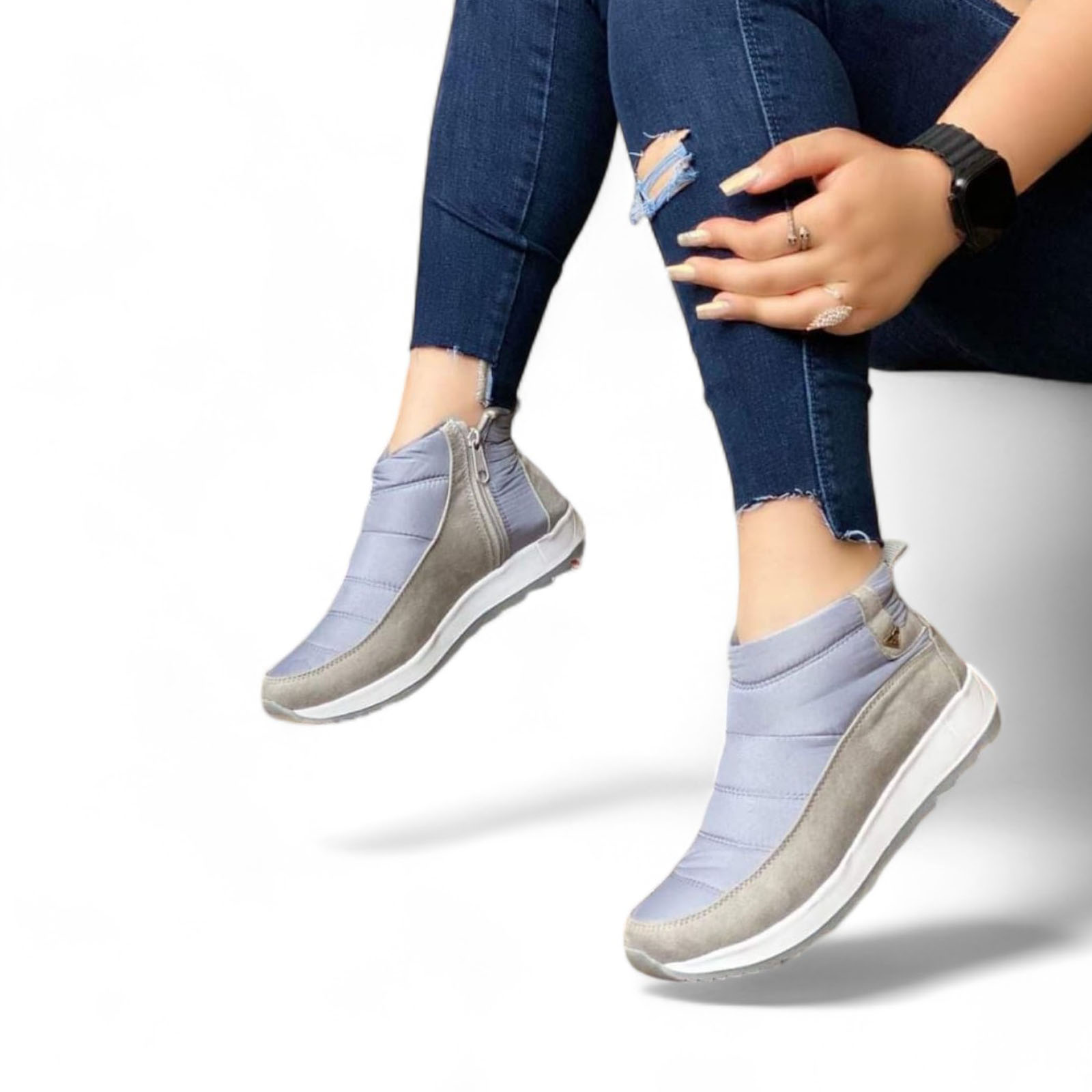 Ripley - BOTINES MUJER GRIS IMPERMIABLE CAÑACORTA1431L-51
