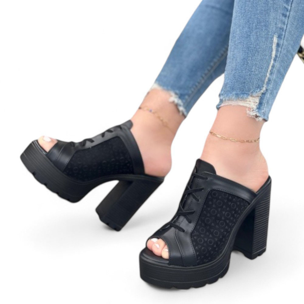 Ripley - SANDALIAS MUJER NEGRO 015L-65 VEGANO PLANTA TACO 12