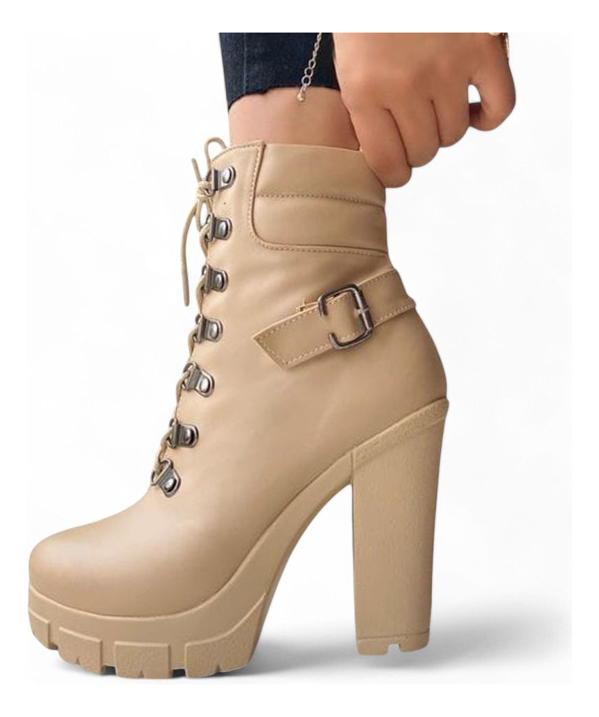 Ripley - BOTINES MUJER BEIGE TACO 9 CORREA POSTERIOR 2086L-70